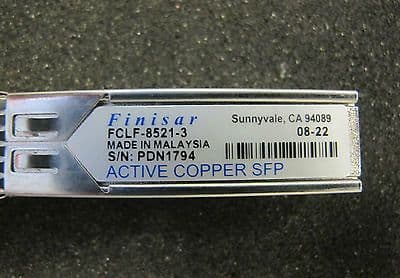 Finisar FCLF-8521-3 - 1000 Base-T Active Copper SFP Transceiver