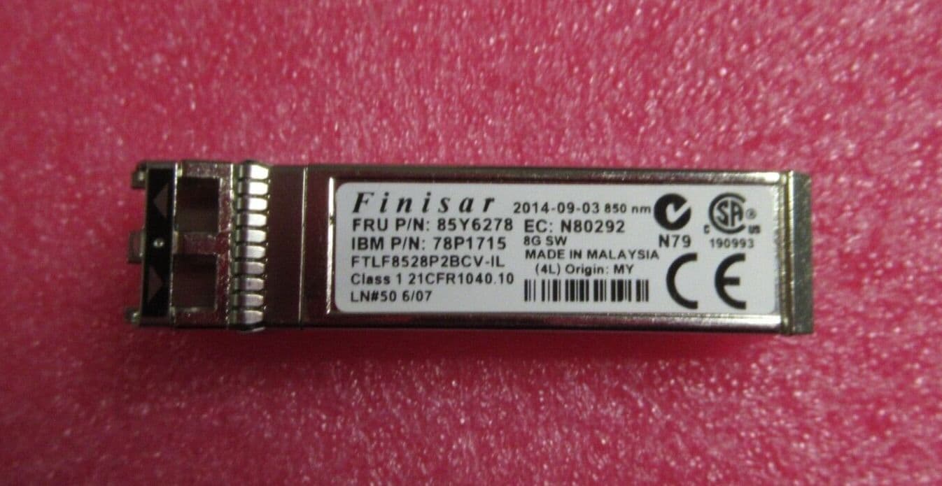 Finisar FTLF8528P2BCV-IL 85Y6278 850nm 8gbps Fibre Channel SFP Transceiver