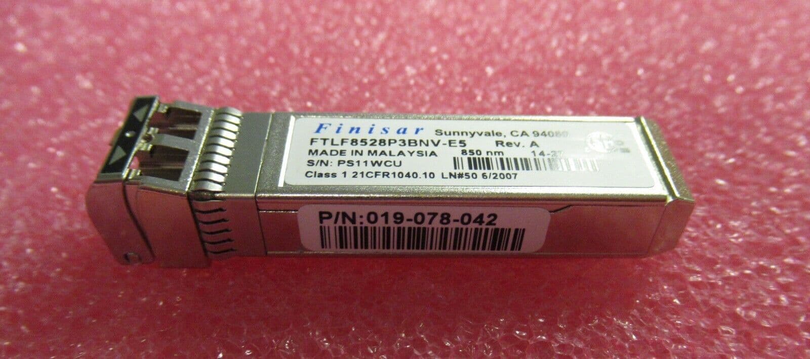 Finisar FTLF8528P3BNV-E5 8GB FC 850nm 150m SFP LC Transceiver Module