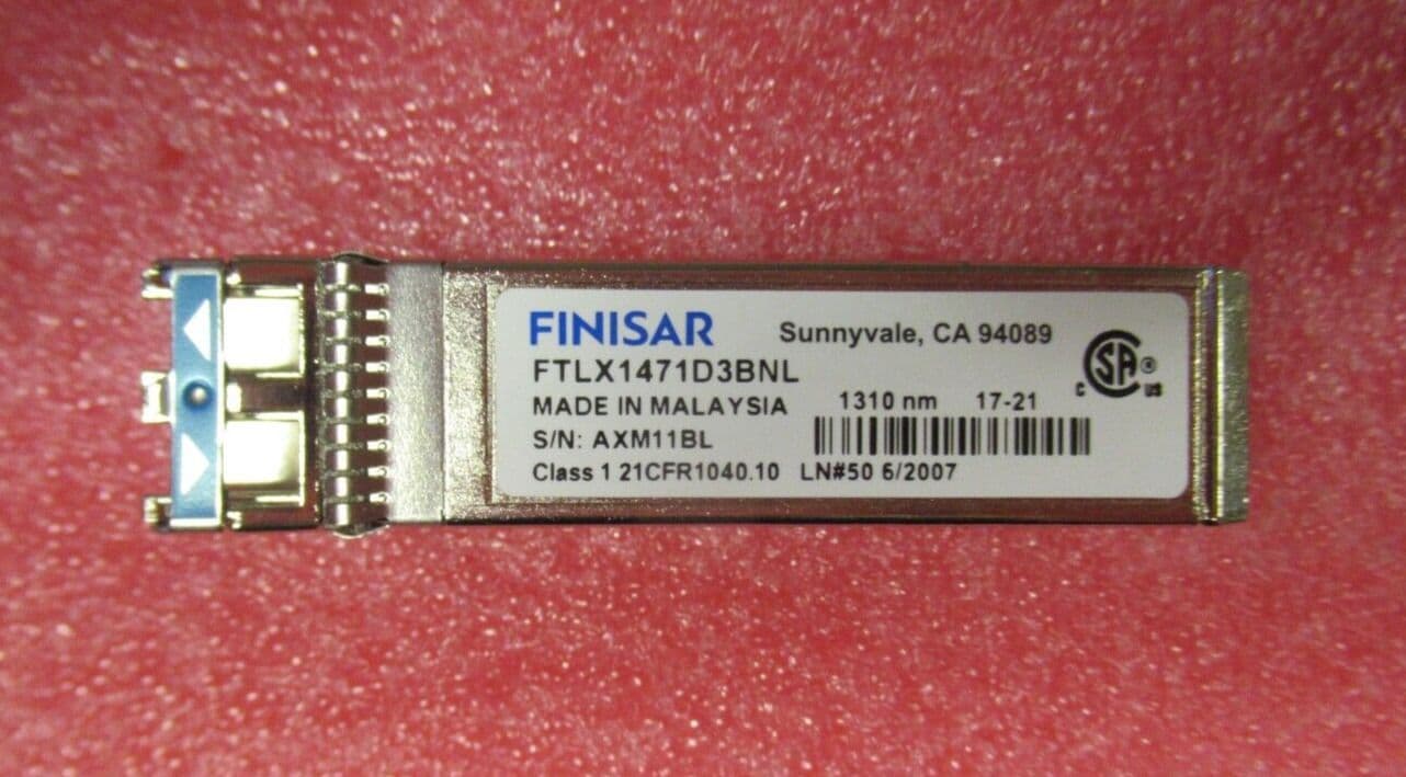 Finisar FTLX1471D3BNL 1310nm 10km 10GBase Fibre Channel SFP Transceiver ...