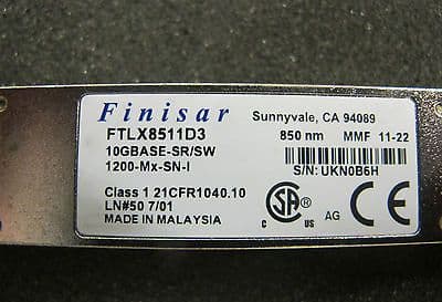 Finisar FTLX8511D3 - 10GB 850nm Small Form Factor XFP Transceiver ...