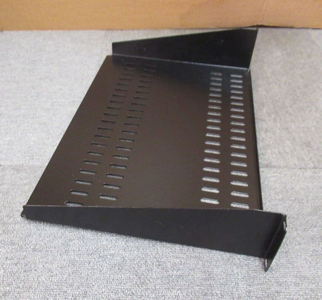 Fixed Vented Cantilever 2U 19& x22; Black Data Cabinet Rack Shelf 300mm ...