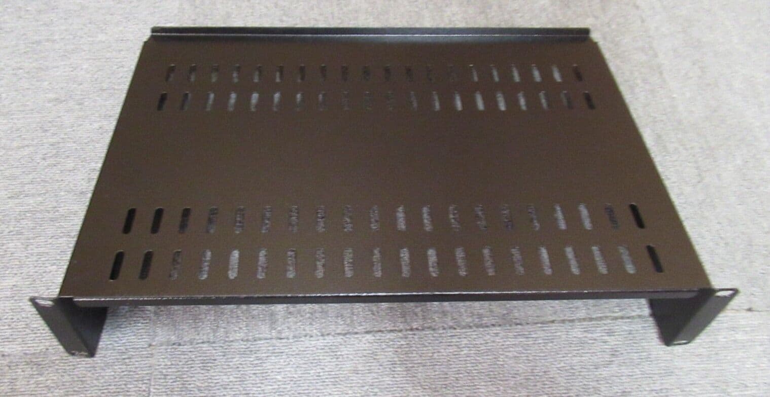 Fixed Vented Cantilever 2U 19& x22; Black Data Cabinet Rack Shelf 300mm ...
