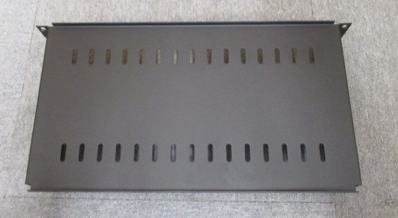 Fixed Vented Cantilever Data Cabinet Shelf 2U 19" Black 245mm Deep