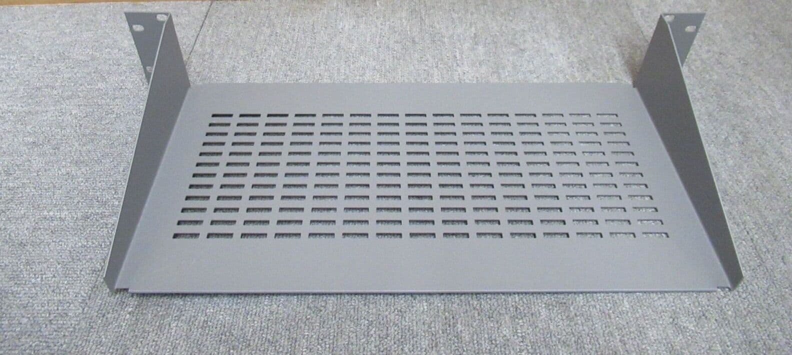 Fixed Vented Cantilever Data Cabinet Shelf 2U 19" Grey 220mm Deep