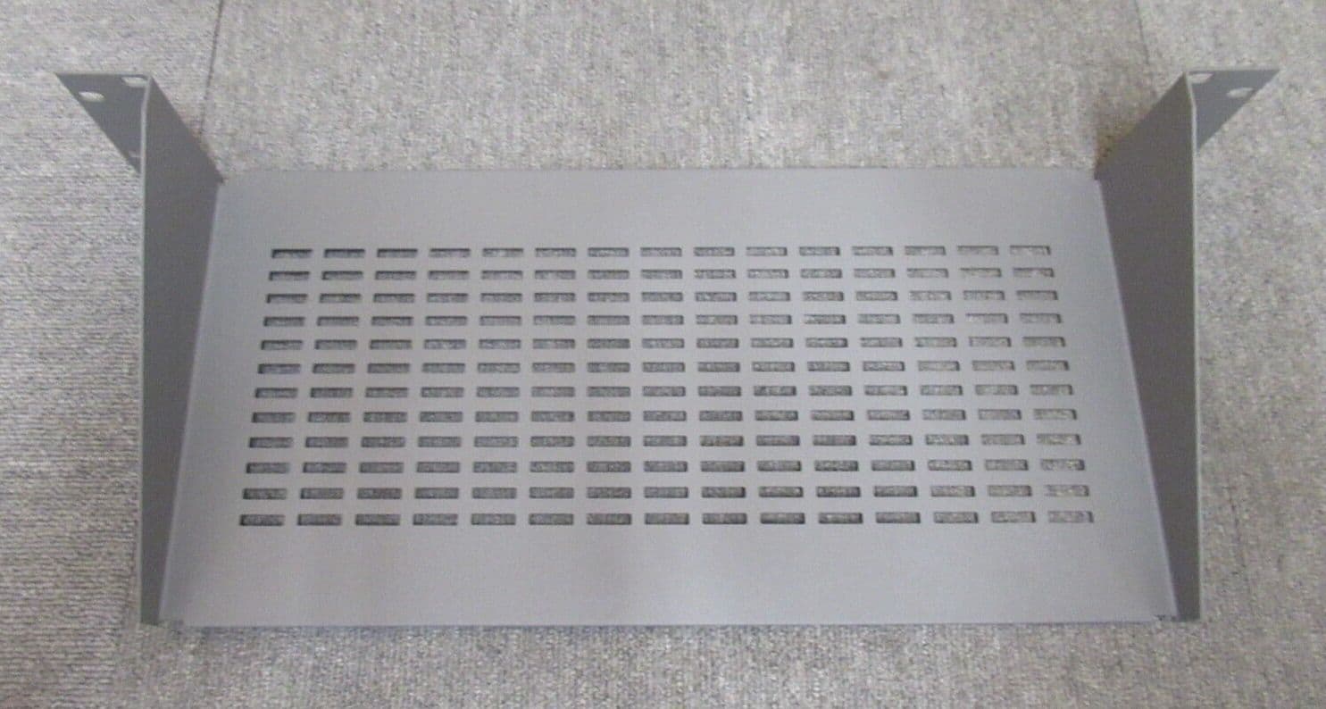 Fixed Vented Cantilever Data Cabinet Shelf 2U 19" Grey 220mm Deep