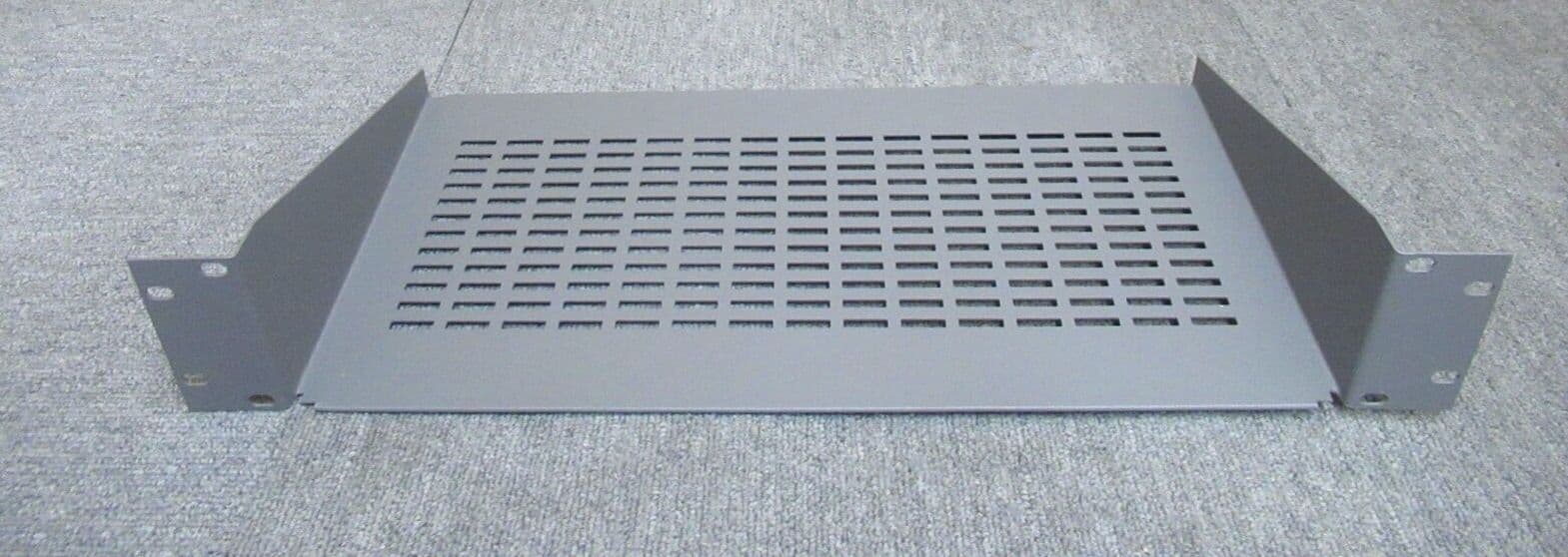 Fixed Vented Cantilever Data Cabinet Shelf 2U 19" Grey 220mm Deep
