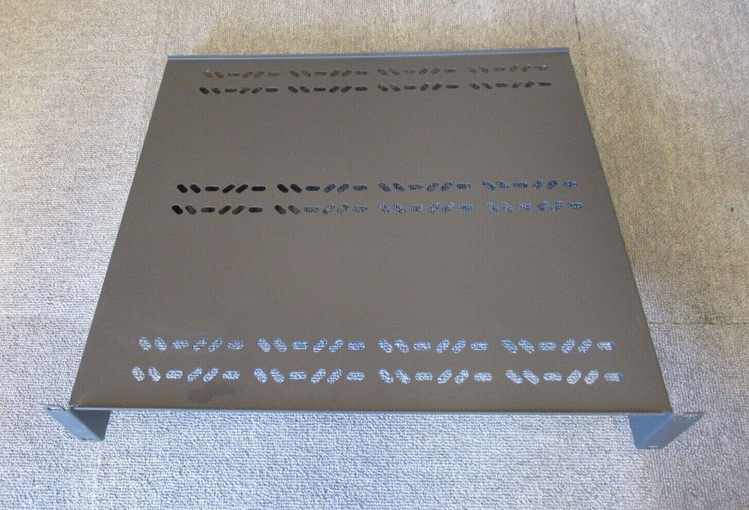 Fixed Vented Cantilever Data Cabinet Shelf 2U 19" Grey 400mm Deep