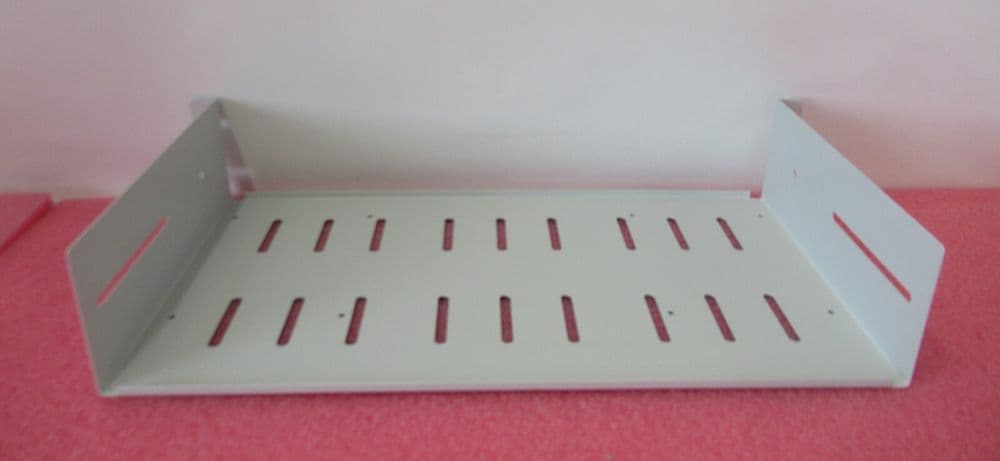 Fixed Vented Cantilever Data Cabinet Shelf 2U 19" White 220mm Deep