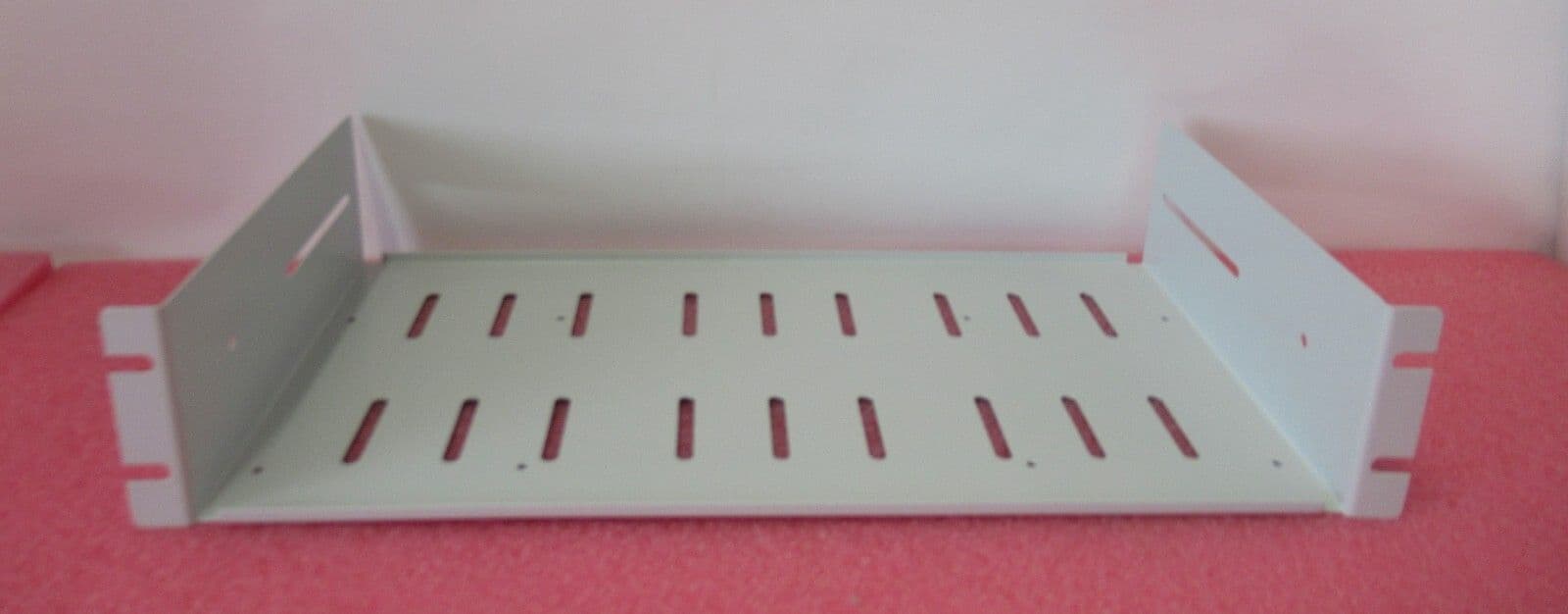 Fixed Vented Cantilever Data Cabinet Shelf 2U 19" White 220mm Deep