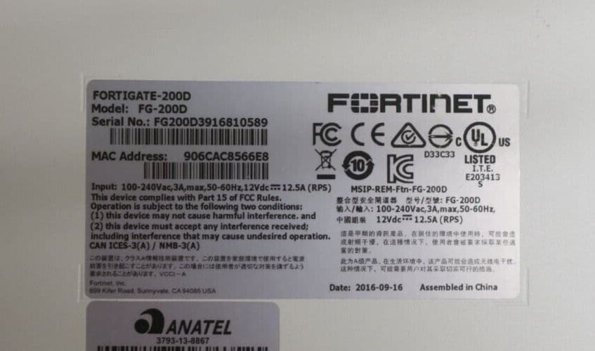 Fortinet Fortigate 200D FG-200D 16x 1GbE RJ45 2x 1GbE SFP DMZ Firewall