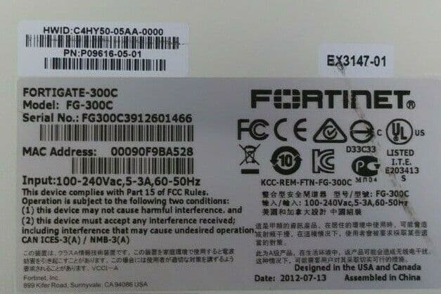 Fortinet Fortigate 300C FG-300C 10x 1000Base-T Ports Firewall Security ...