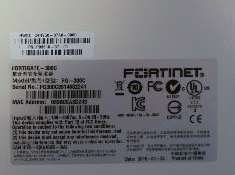 Fortinet Fortigate 300C FG-300C 10x 1GbE RJ45 Ports Firewall Security ...