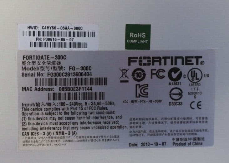 Fortinet Fortigate 300C FG-300C 10x 1GE RJ45 Ports Firewall Security ...