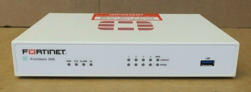 Fortinet FortiGate 30E FG-30E 5x 1GbE Network Security Firewall with AC Adaptor