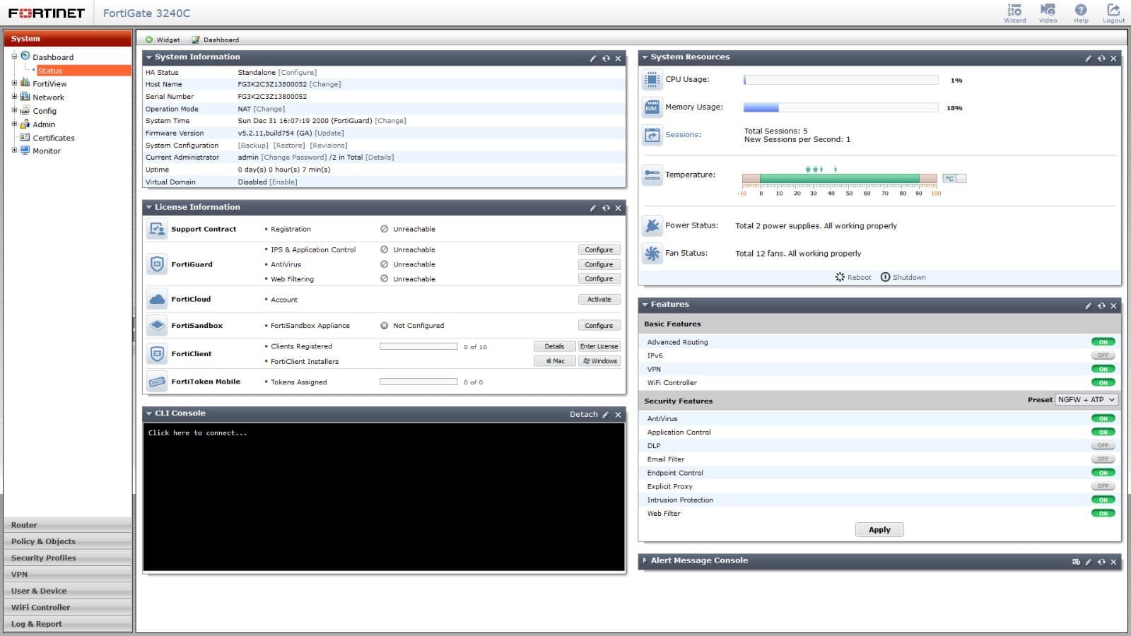 Fortinet FortiGate 3240C FG-3240C Security Appliance 12x 10GbE SFP 16x ...