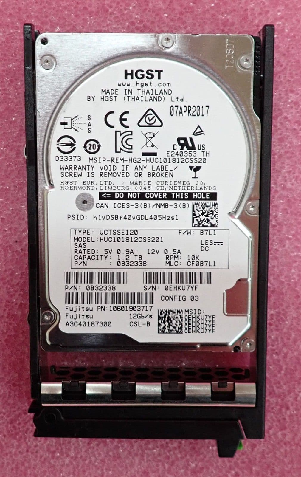 Fujitsu 1 2TB 10K 2 5" SAS 12G 512N SED HotPlug Hard Drive HDD S26361 ...