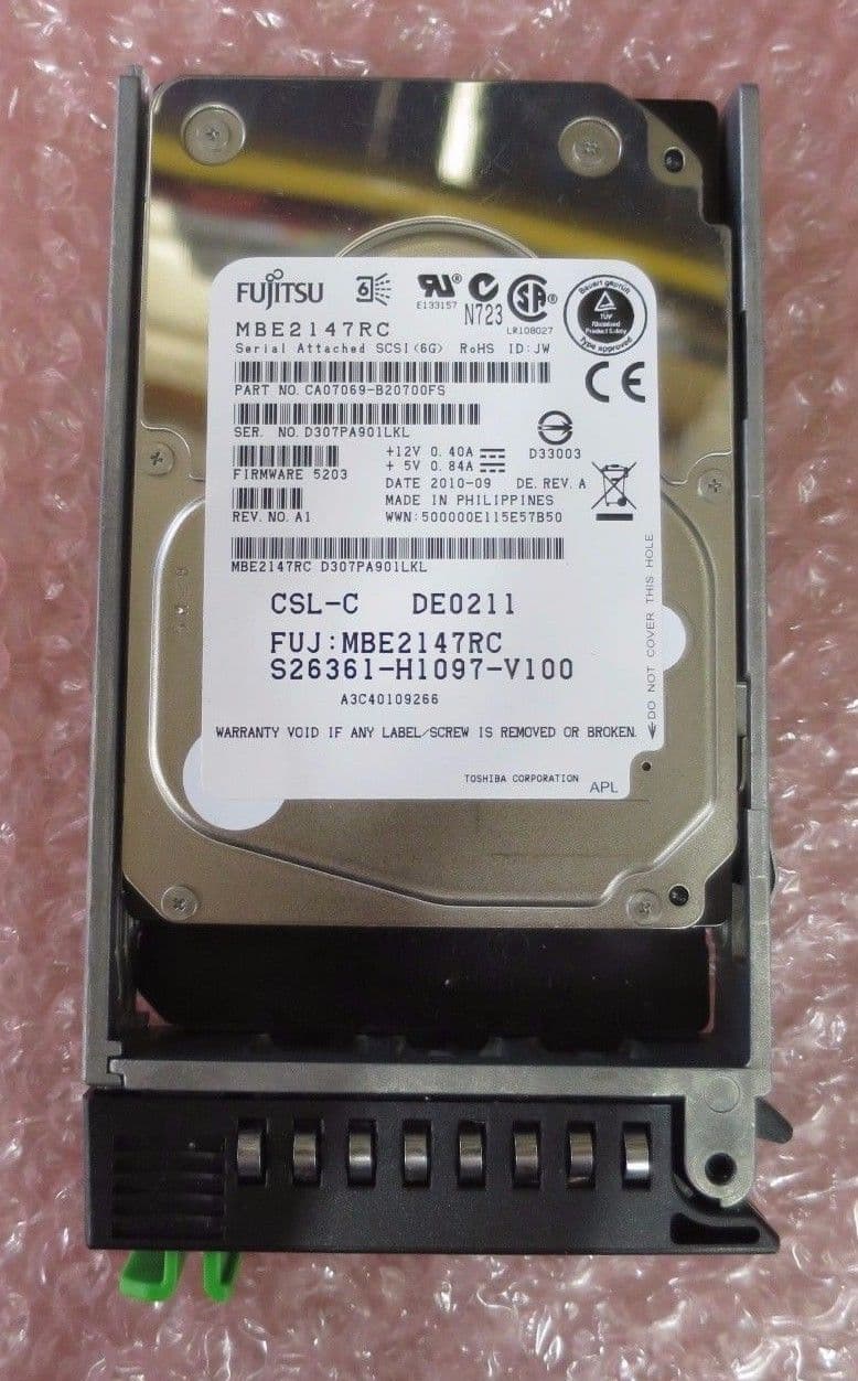 Fujitsu 146GB 15K SAS 6G 2 5" SFF HDD MBE2147RC A3C40109266 S26361-H1097-V100