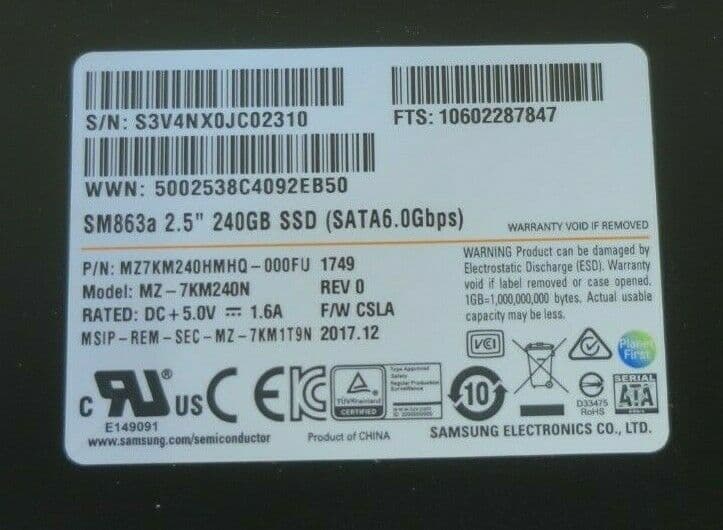 Fujitsu 240GB 2 5" SATA 6G Solid State Drive SSD In 3 5" Caddy S26361 ...