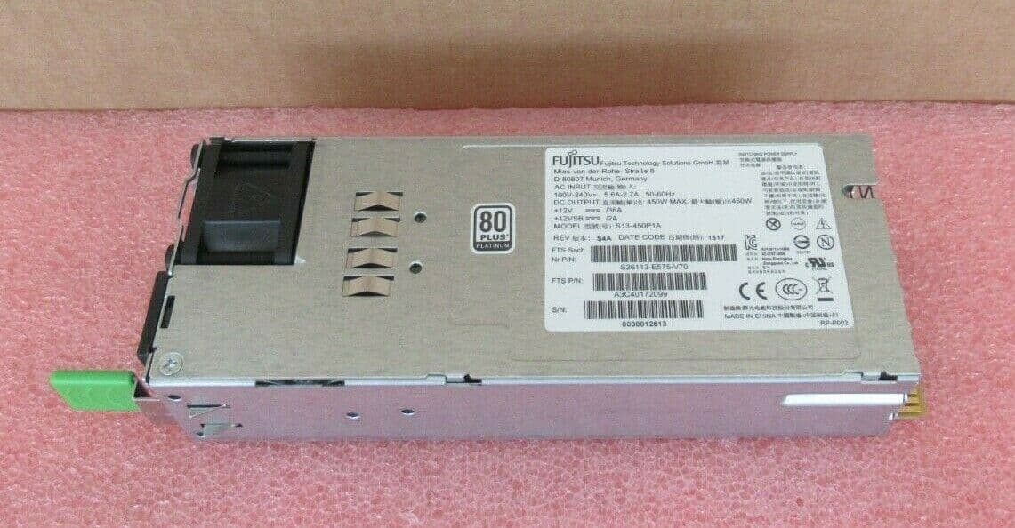 Fujitsu 450W 80Plus Platinum Hot-Plug PSU Power Supply Module S26113 ...
