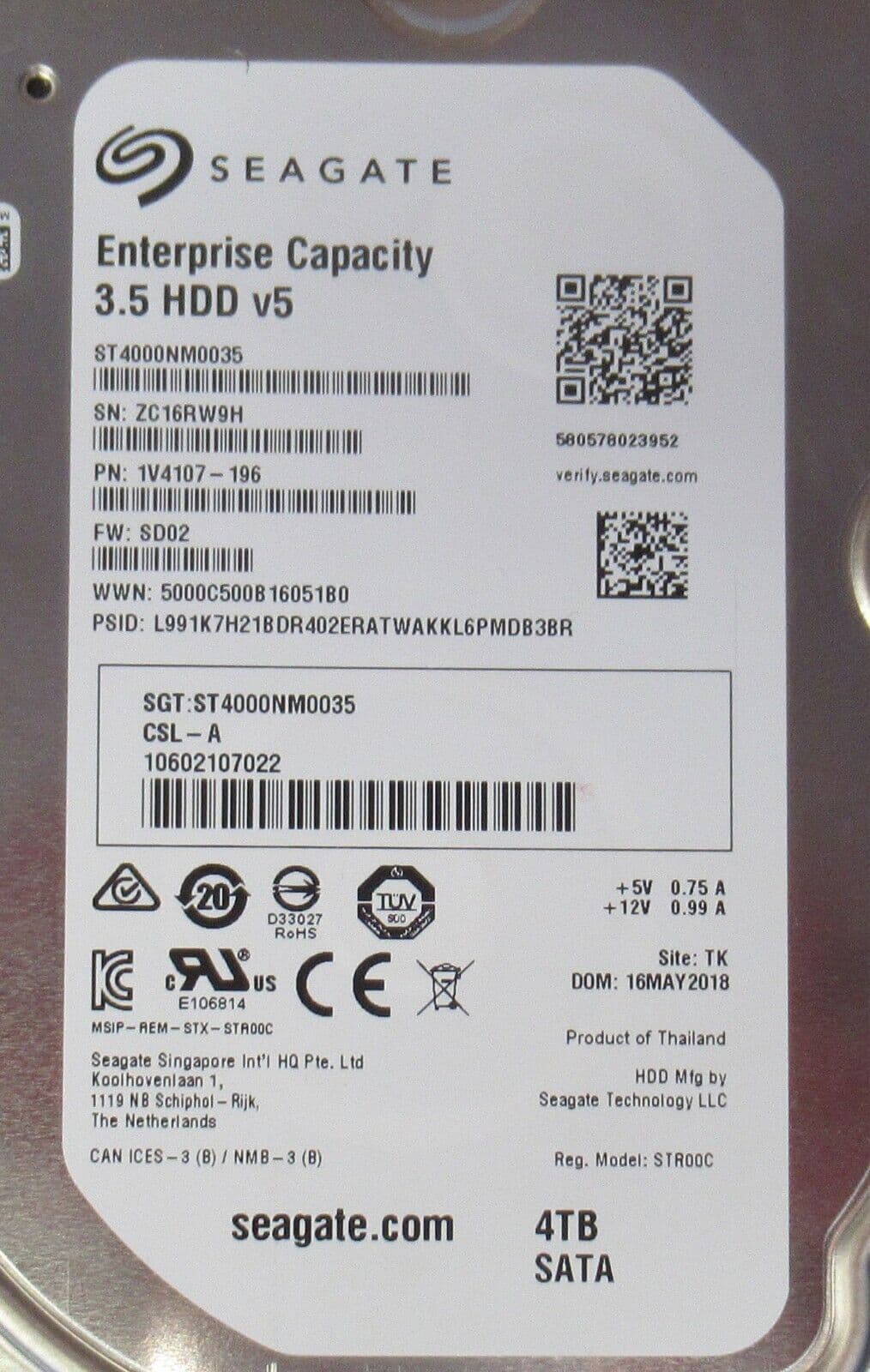 Fujitsu 4TB 3 5" SATA 6GB/s 7 2K 128MB Hard Drive HDD S26361-F3590-L400