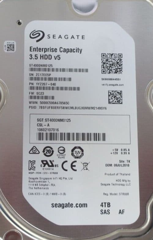 Fujitsu 4TB 7 2K SAS 12Gb/s 128MB Cache 3 5" Hard Drive HDD S26361 ...
