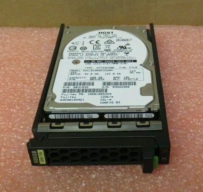 Fujitsu 600GB 10K 512n 2 5" SAS 12G Hot-Plug Hard Drive HDD S26361 ...