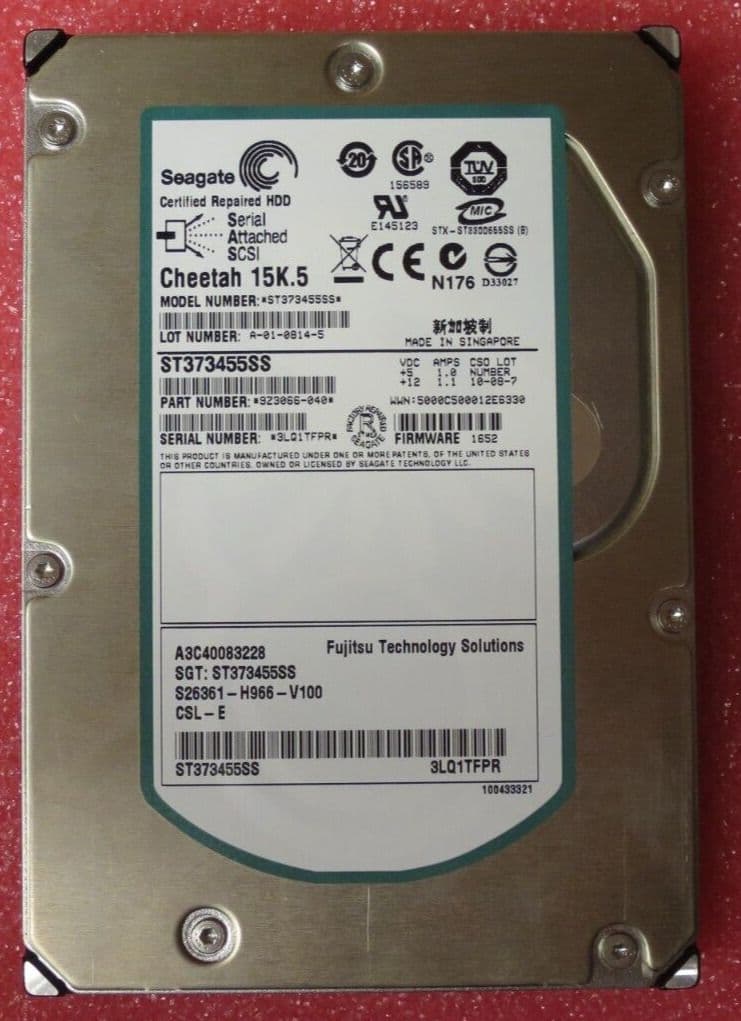 Fujitsu 73GB 3 5" 15k 5 SAS HDD DISK S26361-H966-V100 A3C40083228