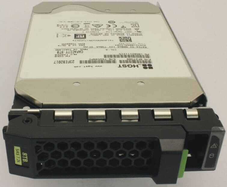 Fujitsu 8TB 3 5" HDD SAS 12G 7 2K S26361-F5571-L800 In Hot Plug Caddy
