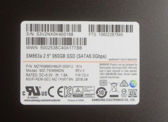 Fujitsu 960GB SATA 6Gb/s Mixed Use 2 5" Hot-Plug SSD S26361-F5588-L960 ...