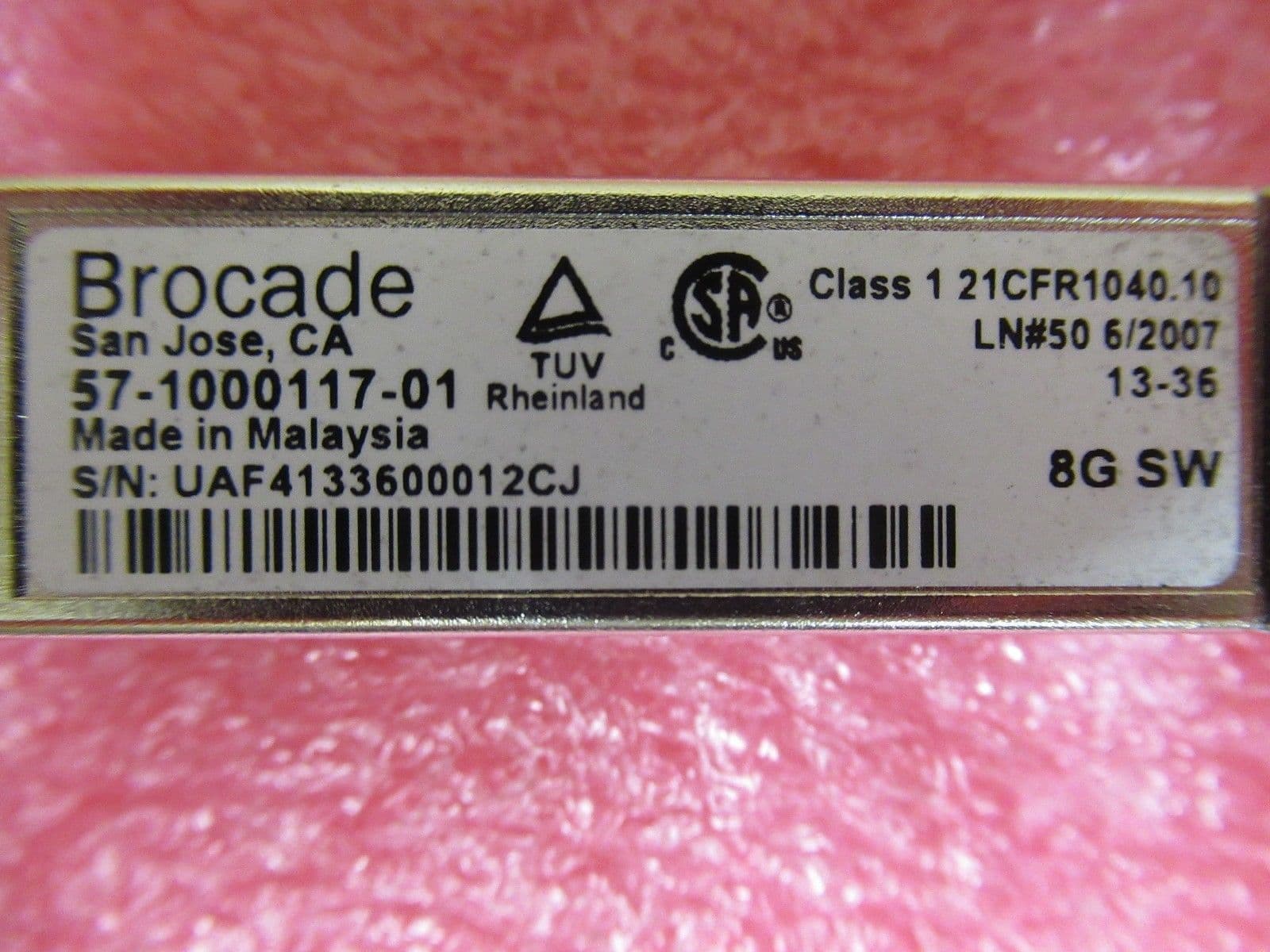 Fujitsu Brocade 57-1000117-01 8GB SW LWL SFP Fibre Transceiver D FCSFP ...