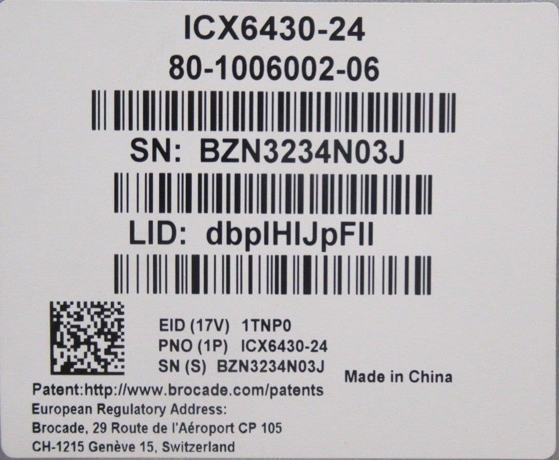 Fujitsu Brocade ICX 6430-24 Gigabit Ethernet Switch 24x 10/100/1000 4x ...