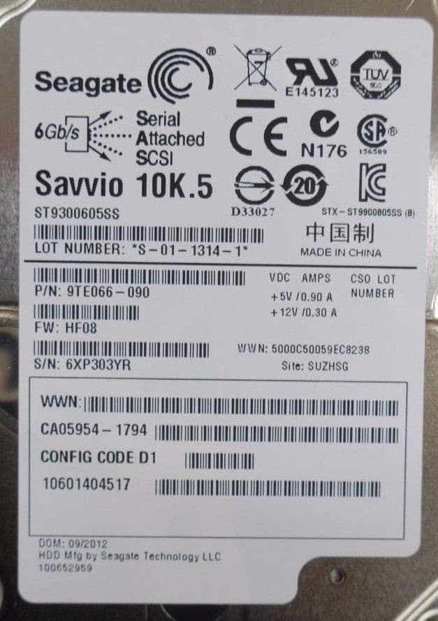 Fujitsu CA07212-E692 2 5" 300GB 10K SAS HDD Hard Drive Eternus DX60 S2