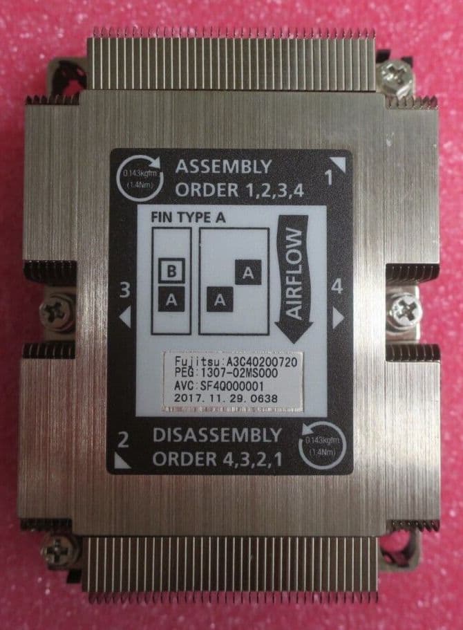 Fujitsu CX2550 M4/M5 CX2560 M4/M5 Server Rear Heatsink CPU Frame ...