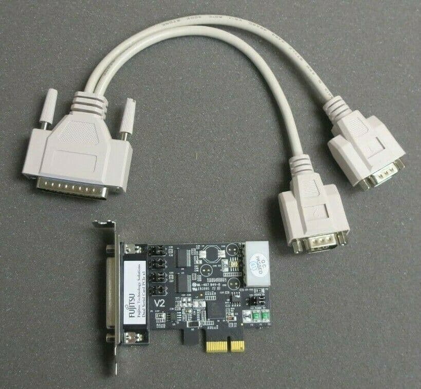Fujitsu Dual Serial Port RS-232 Card With Splitter Cable CP-140 S26361 ...
