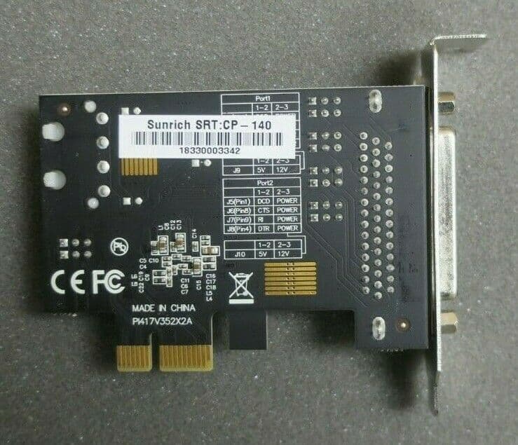 Fujitsu Dual Serial Port RS-232 Card With Splitter Cable CP-140 S26361 ...