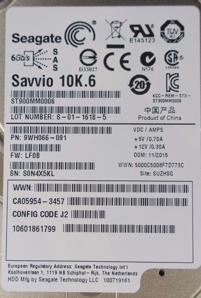 Fujitsu DX S2 2 5" 900GB 10K 6 6Gb/s SAS Hard Drive HDD CA07339-E687 ...