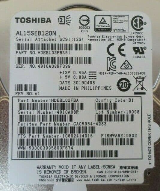 Fujitsu DX S3/S4 1 2TB 10K 2 5" 12Gb/s SAS Hard Drive HDD In Caddy ...