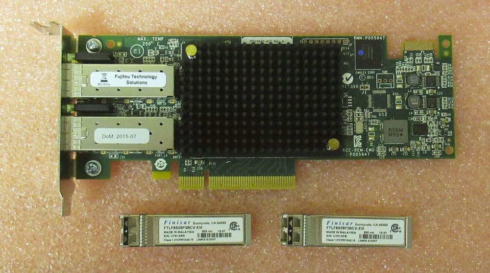 Fujitsu Emulex LightPulse LPe16002 16GB FC Dual Port HBA PCIe LP ...
