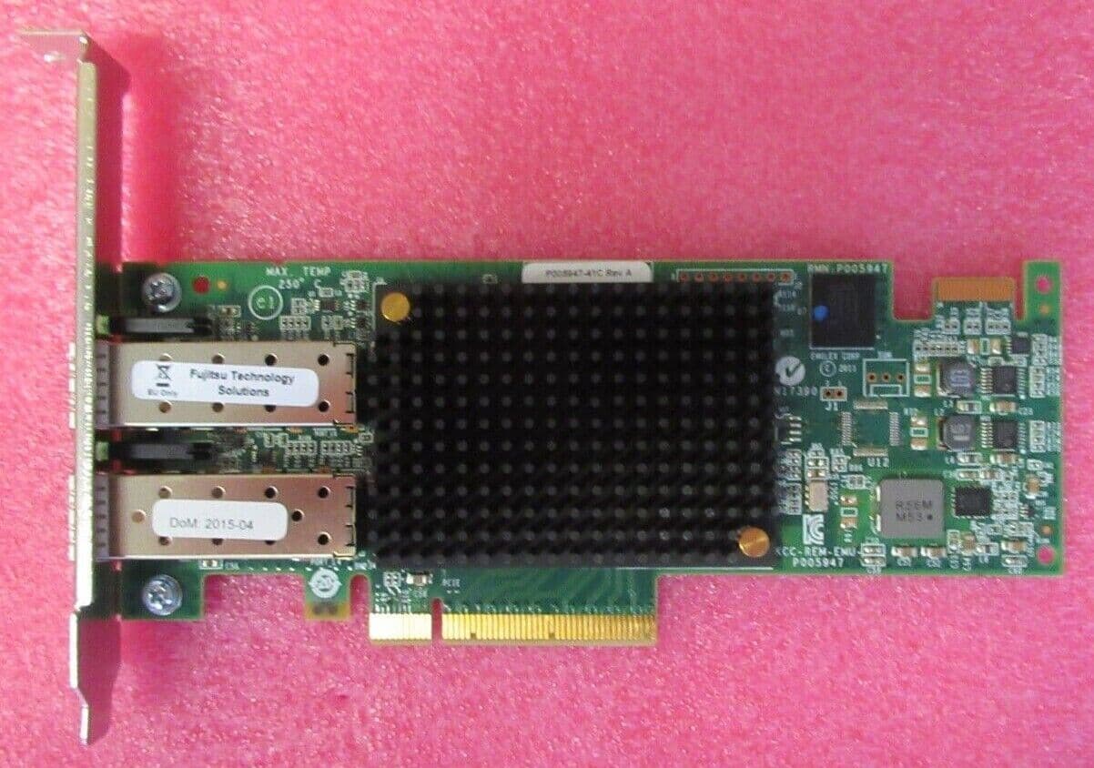 Fujitsu Emulex LightPulse LPe16002 LP Full Height 16Gb SFP Dual Port FC ...