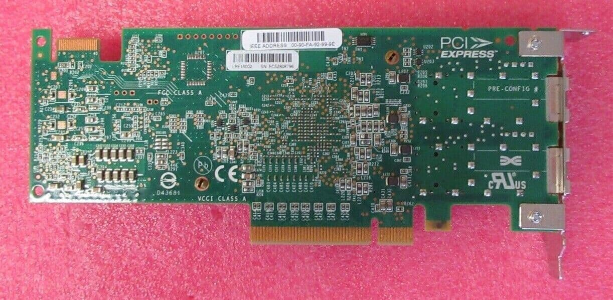 Fujitsu Emulex LightPulse LPe16002 LP Half Height 16Gb SFP Dual Port FC ...