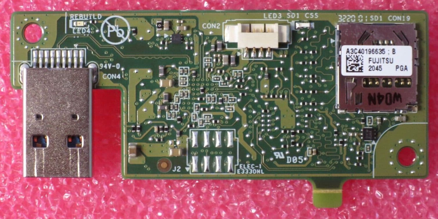 Fujitsu Enterprise Dual MicroSD Card Reader BU100 A3C40196635 Bracket Cables