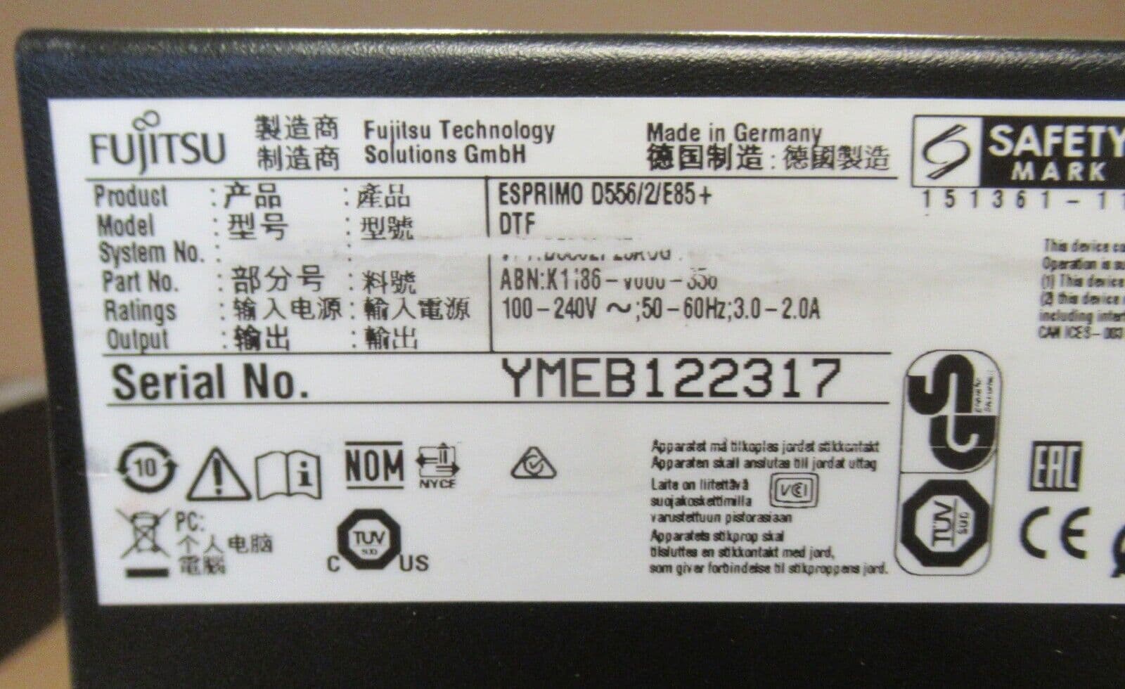 Fujitsu Esprimo D556/E85 Win 10 Pro Desktop PC i5-7400 3GHz 8GB RAM ...