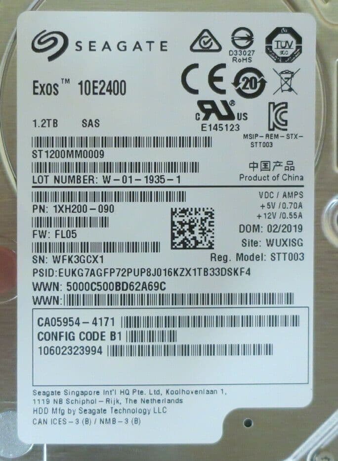 Fujitsu Eternus 1 2TB 10K SAS 12G 2 5" Hard Drive HDD CA08226-E977 For DX S3/4/5 1