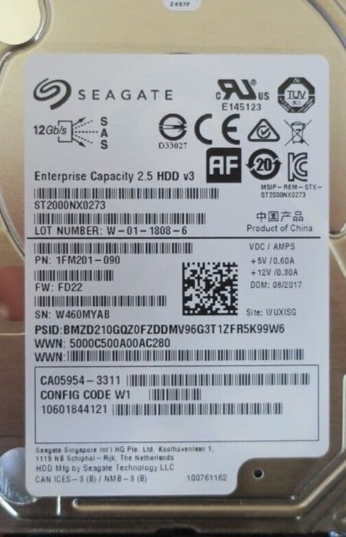 Fujitsu Eternus 2TB 7 2K SAS 12Gb 2 5" Hard Drive HDD CA08226-E852 For ...