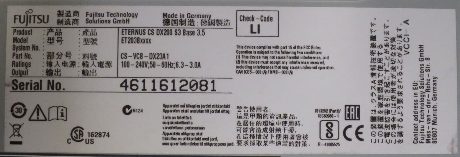 Fujitsu Eternus CS DX200 S3 24Bay 2 5" 2x Controller CA07662-D121 Quad ...