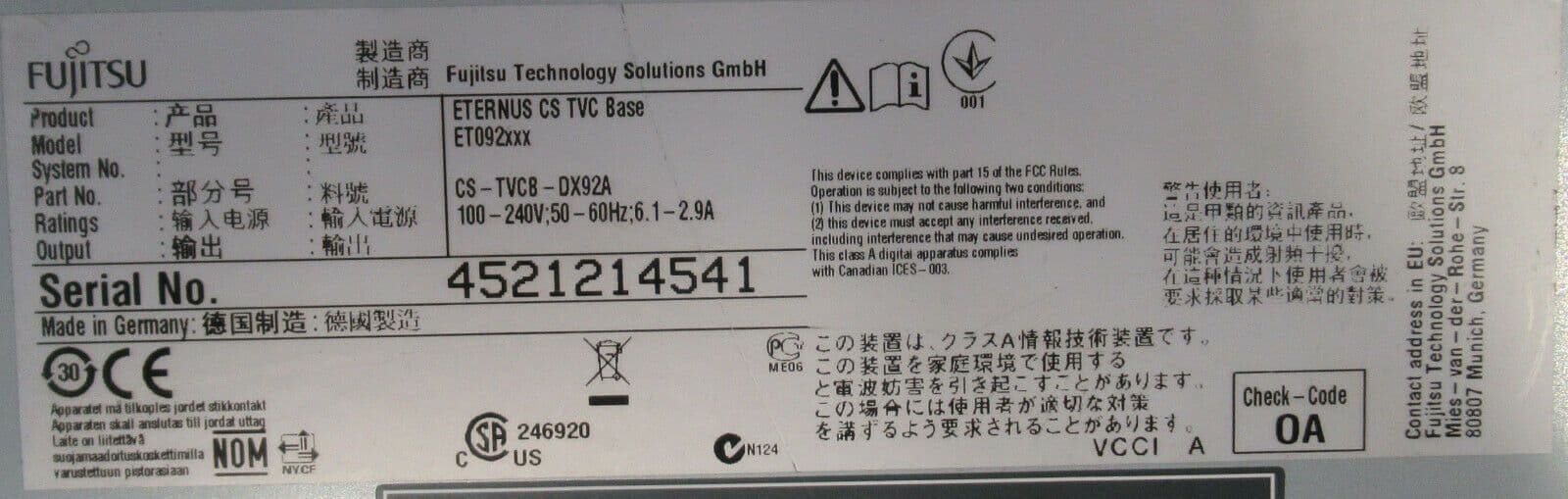 Fujitsu Eternus CS TVC DX90 S2 Base RAID Shelf 2x CA07336-C001 CS-TVCB ...