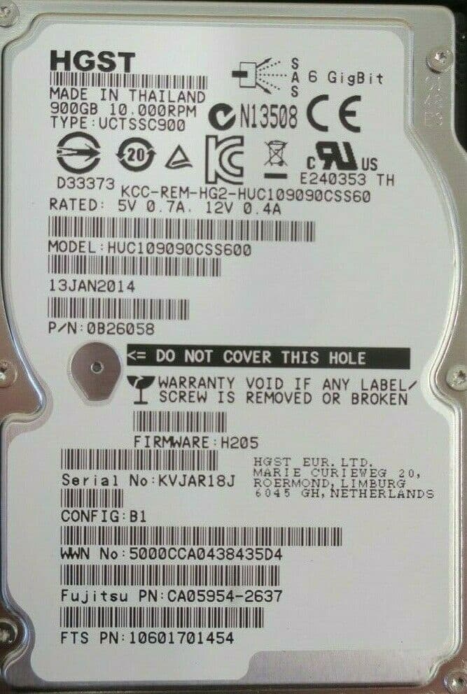 Fujitsu Eternus DX S2 900GB SAS 6G 10K 2 5" Hard Drive HDD In Caddy ...