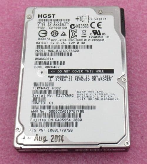 Fujitsu Eternus DX S3 HD SAS 1 2TB 10k 2 5 inch SFF HUC101212CSS600 ...