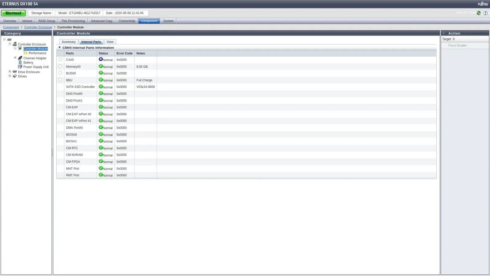 Fujitsu Eternus DX100 S4 Controller Module CA07662-D102 1x SAS12G CA07662-C005